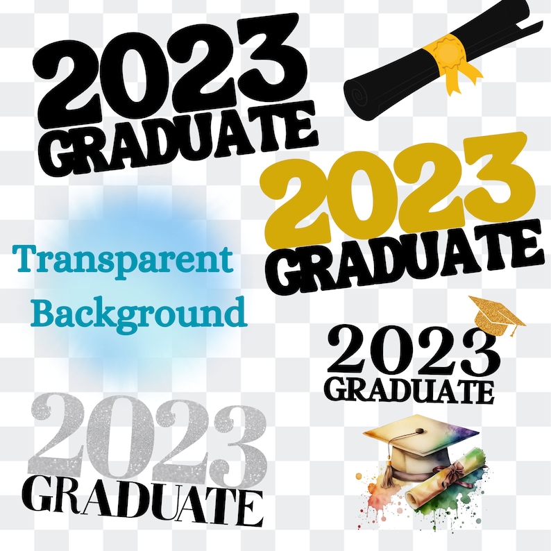 2023 Graduation Clipart Cap Clipart Gown Clipartbundle - Etsy