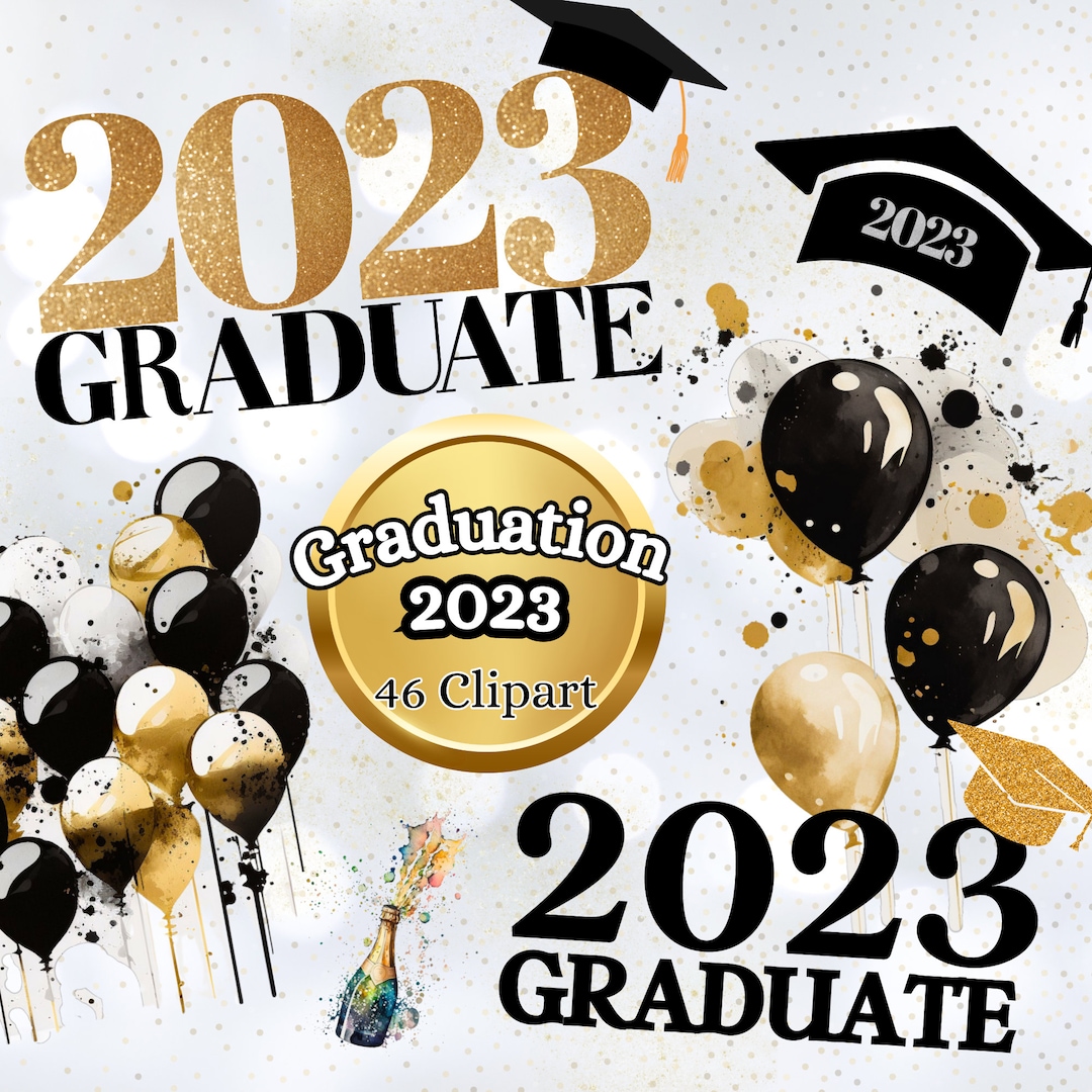 2023 Graduation Clipart Cap Clipart Gown Clipartbundle - Etsy