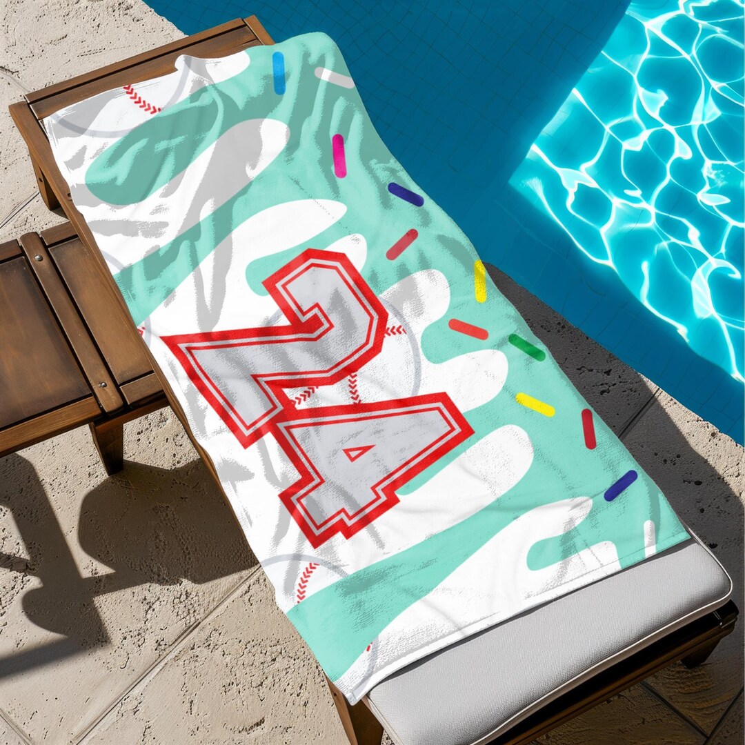 Personalized Baseball Drip Sports Beach Towel Lightweight Travel Towel ...