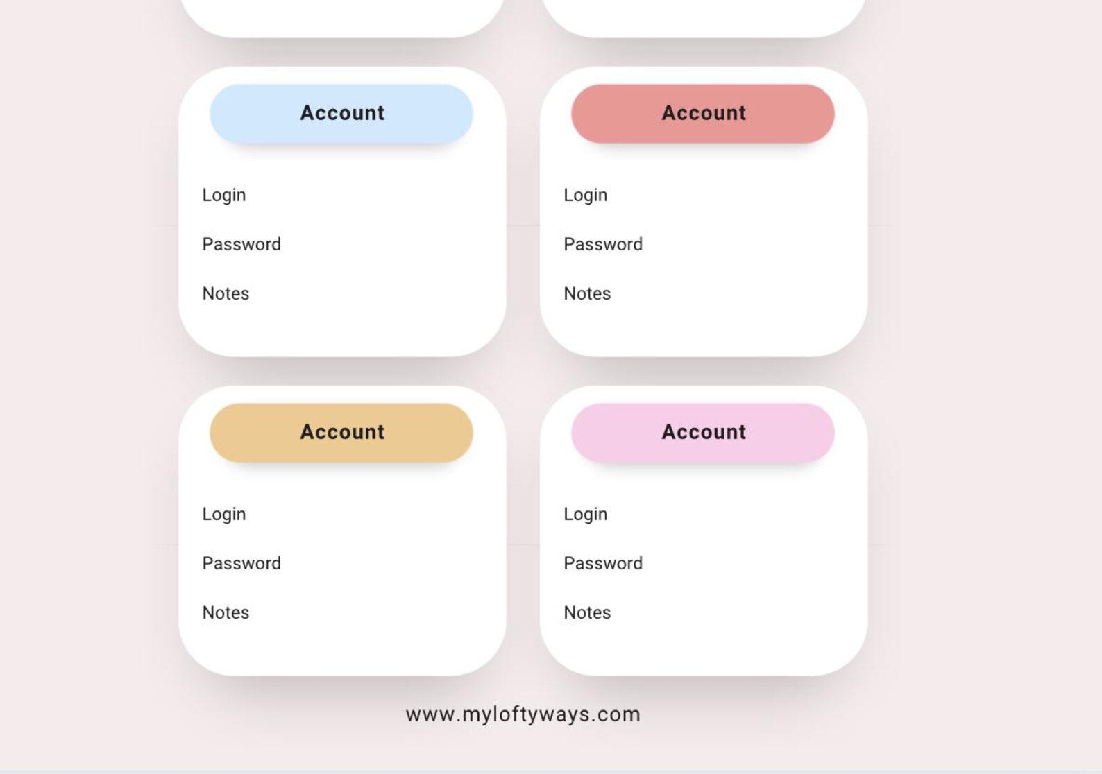 Printable Password Tracker Color-coded With Stars. - Etsy