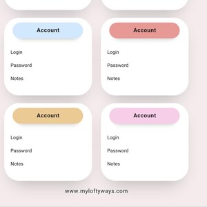 Printable Password Tracker Color-coded With Stars. - Etsy