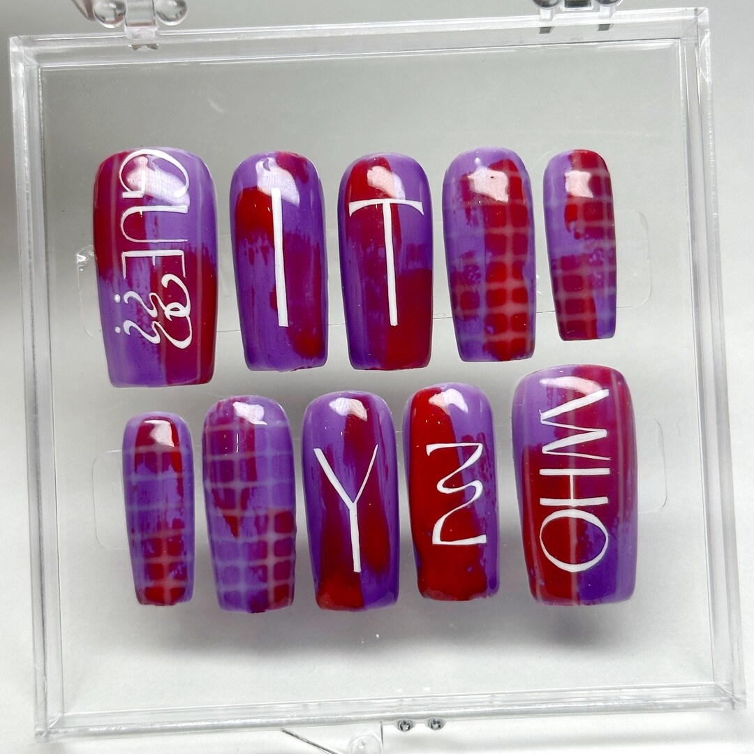 Itzy Guess Who Inspired Nails Kpop Nails Solid Press on Nails Gel X ...