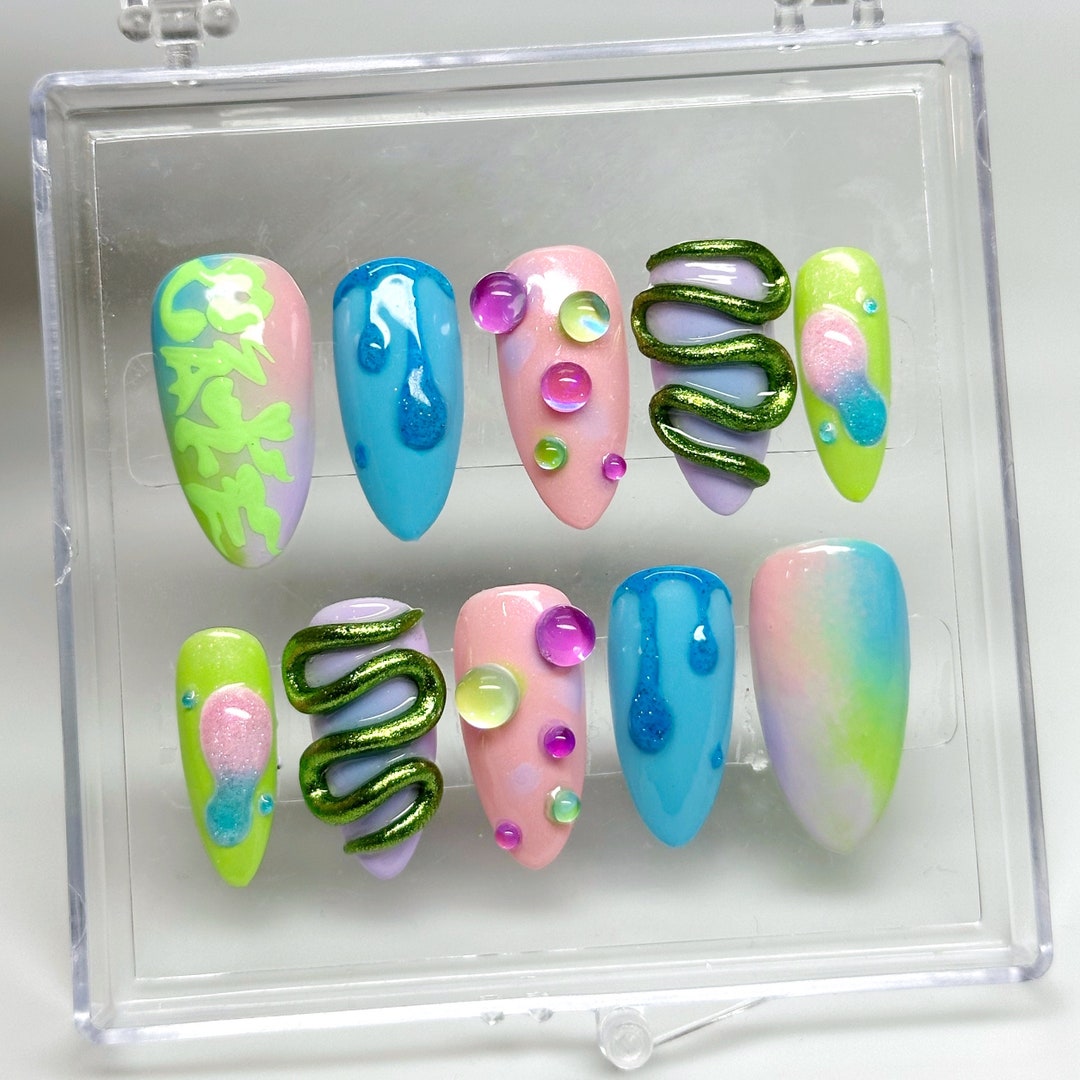 Itzy Cake Inspired Nails Cute Nails Kpop Nails Chrome Nails Birthday ...