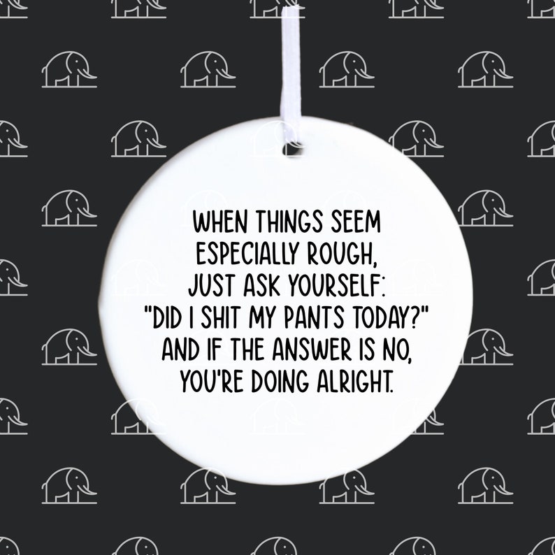 Did I Shit My Pants Today Funny Ornament, Coworker Ornament, White ...