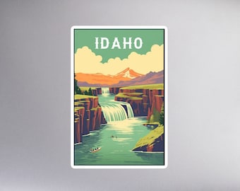 Vintage 1950's Style Idaho State Map Retro Travel Decal Sticker State ...