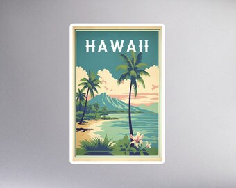 Vintage 1950's Style Hawaiian Islands Hawaii Surfer Retro Travel Decal ...