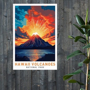 Hawaii Volcanoes National Park Vintage Travel Poster Print Wall Art ...