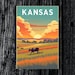 Kansas Vintage Travel Poster Print Wall Art Gift Idea Home Decor ...