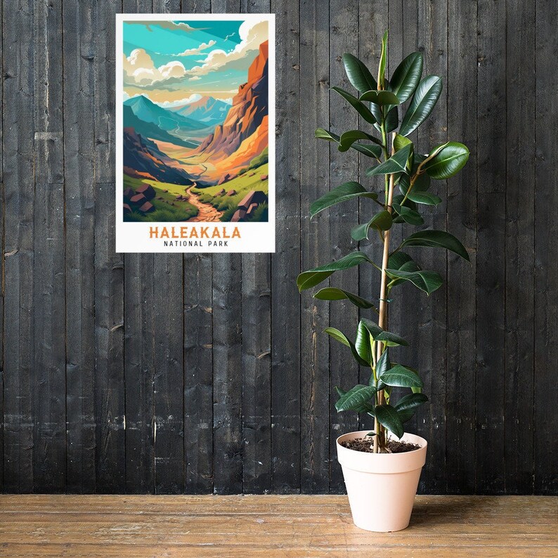 Haleakala National Park Vintage Travel Poster Print Wall Art Gift Idea Home Decor Anniversary ...