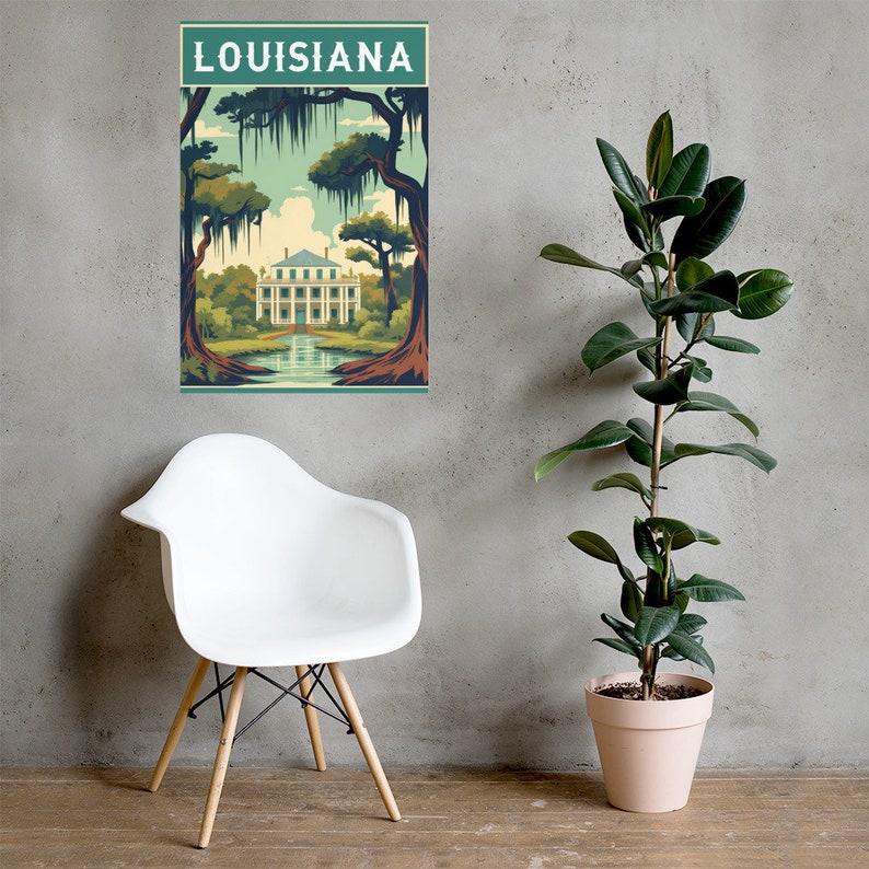 Louisiana Vintage Travel Poster Print Wall Art Gift Idea - Etsy