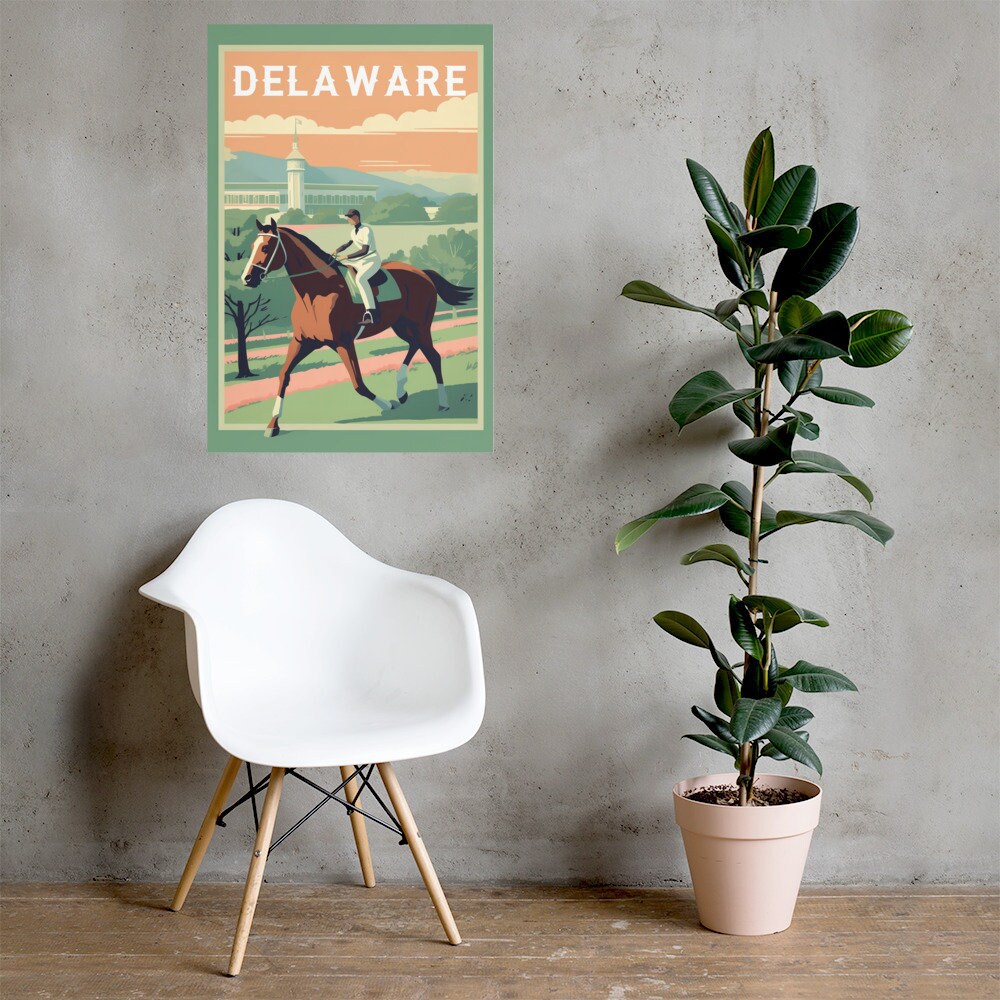 Delaware Vintage Travel Poster Print Wall Art Gift Idea Home Decor ...