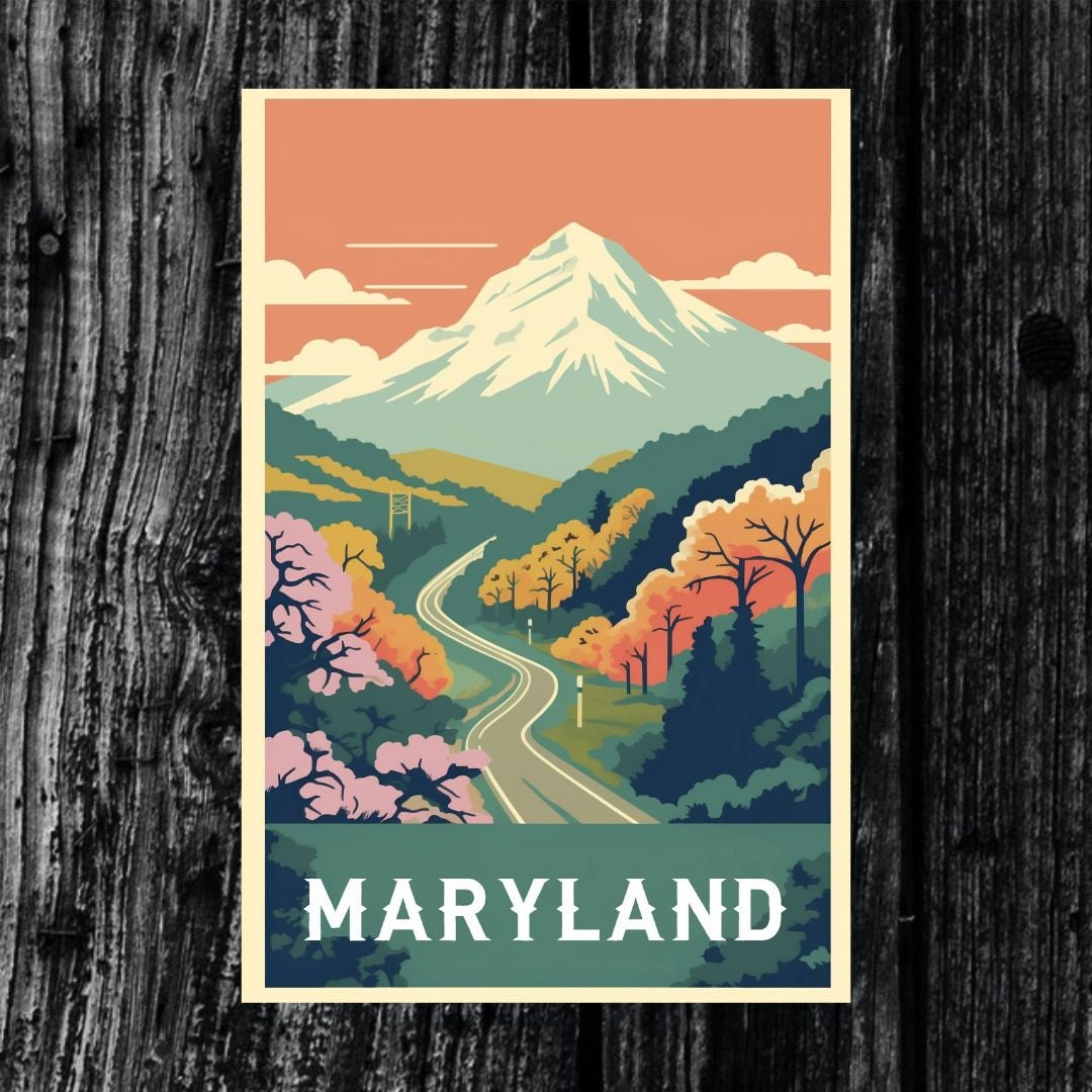 Maryland Vintage Travel Poster Print Wall Art Gift Idea Home Decor ...