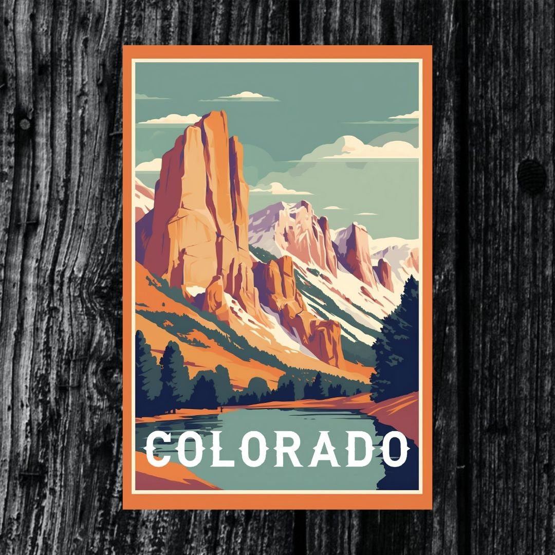 Colorado Vintage Travel Poster Print Wall Art Gift Idea Home Decor ...