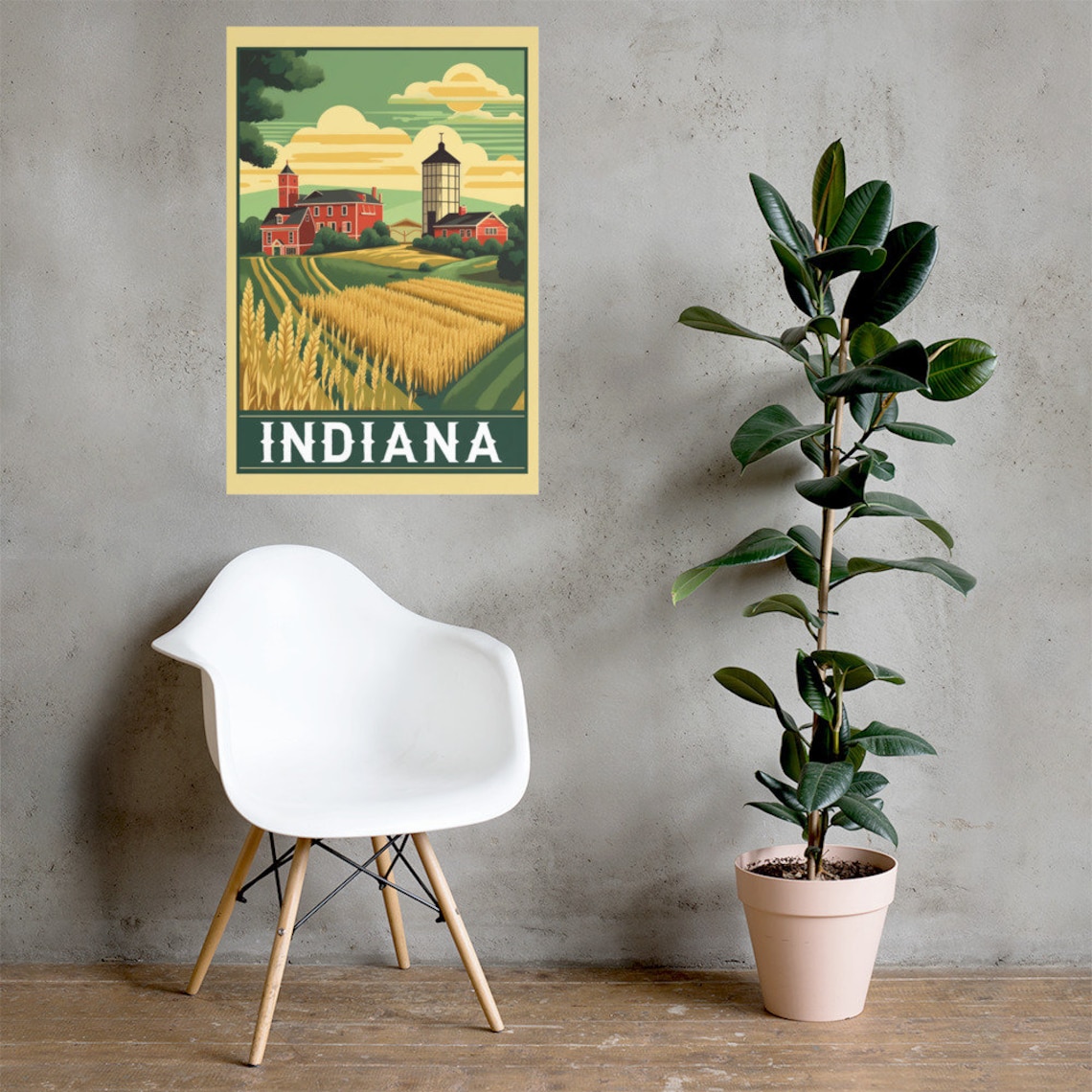 Indiana Vintage Travel Poster Print Wall Art Gift Idea - Etsy
