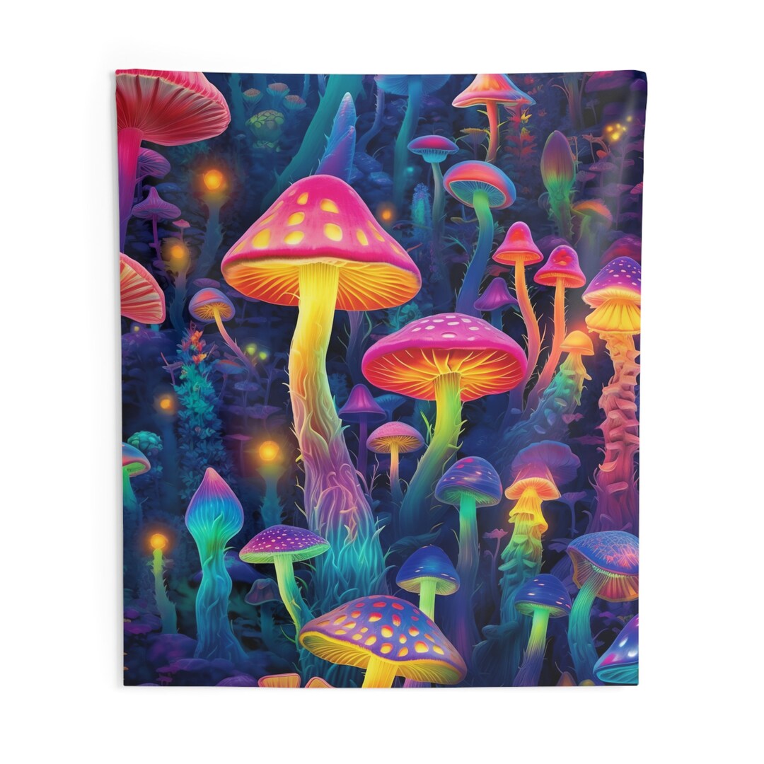 Colorful Mushroom Forest Tapestry Wall Art Gift Idea Home Decor - Etsy