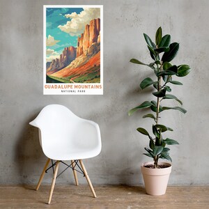 Guadalupe Mountains National Park Vintage Travel Poster Print Wall Art ...