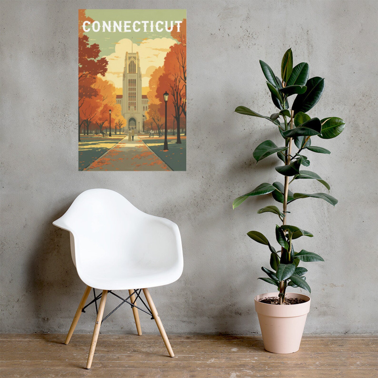 Connecticut Vintage Travel Poster Print Wall Art Gift Idea - Etsy