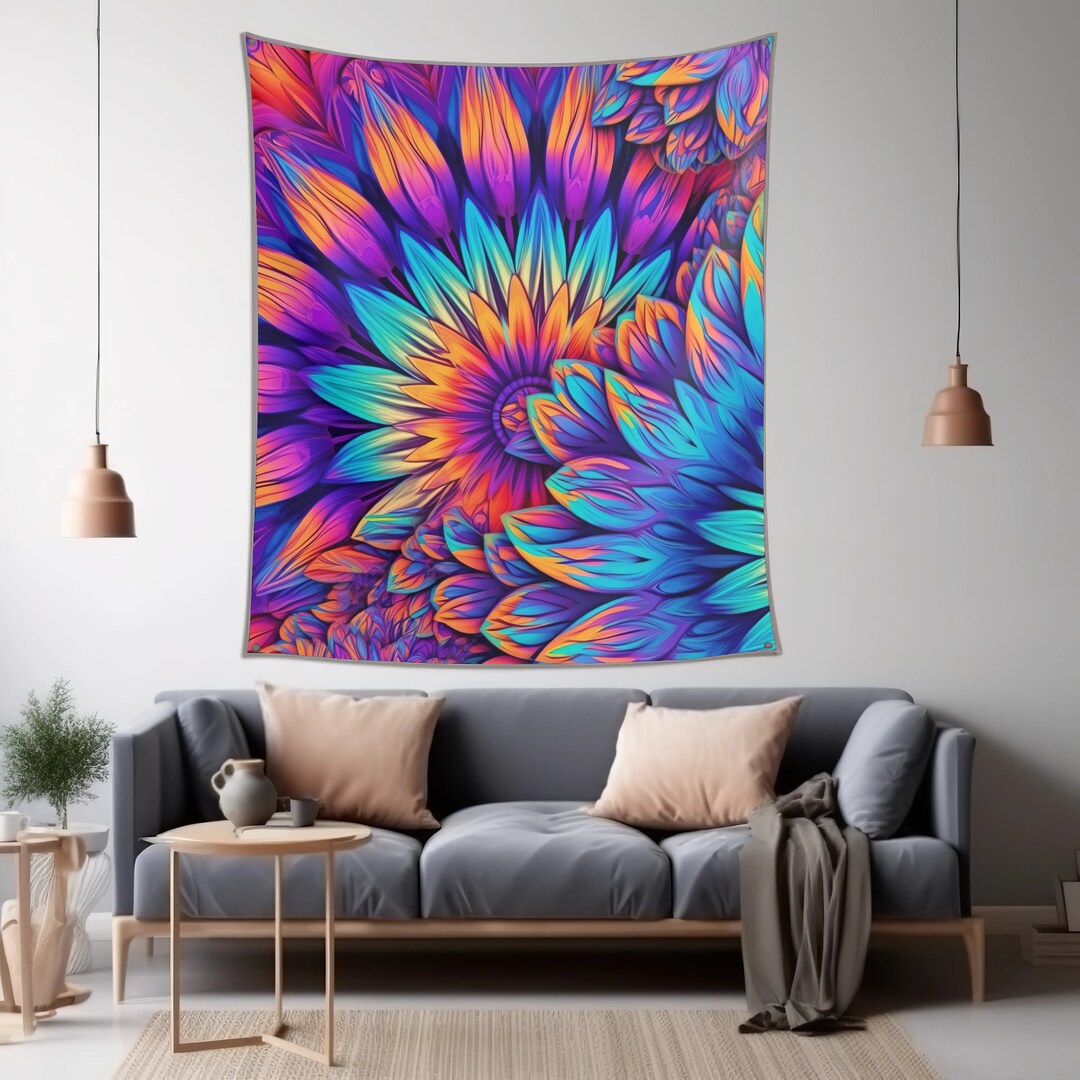 Colorful Petals Tapestry Wall Art Gift Idea Home Decor - Etsy