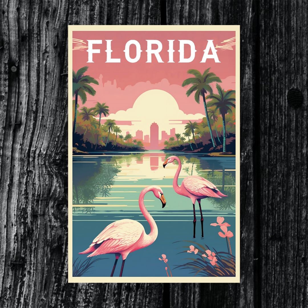 Florida Vintage Travel Poster Print Wall Art Gift Idea Home Decor ...