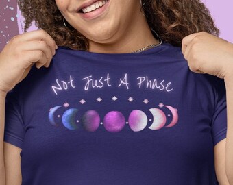 Not Just a Phase Rainbow LGBT Pride Moon Phases Shirt with - Etsy