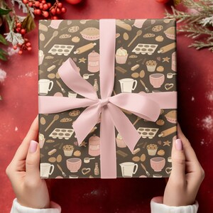 Colorful Baking Wrapping Paper, Baker Gift, Holiday Bakery Gift Wrap ...