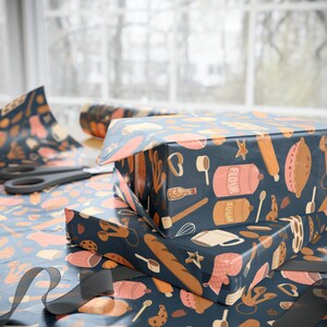 Colorful Baking Wrapping Paper, Baker Gift, Holiday Bakery Gift Wrap ...