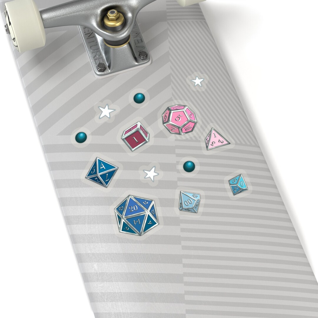 D20 Transgender Pride Dnd Dice Sticker, Dungeons and Dragons Geek Nerd ...