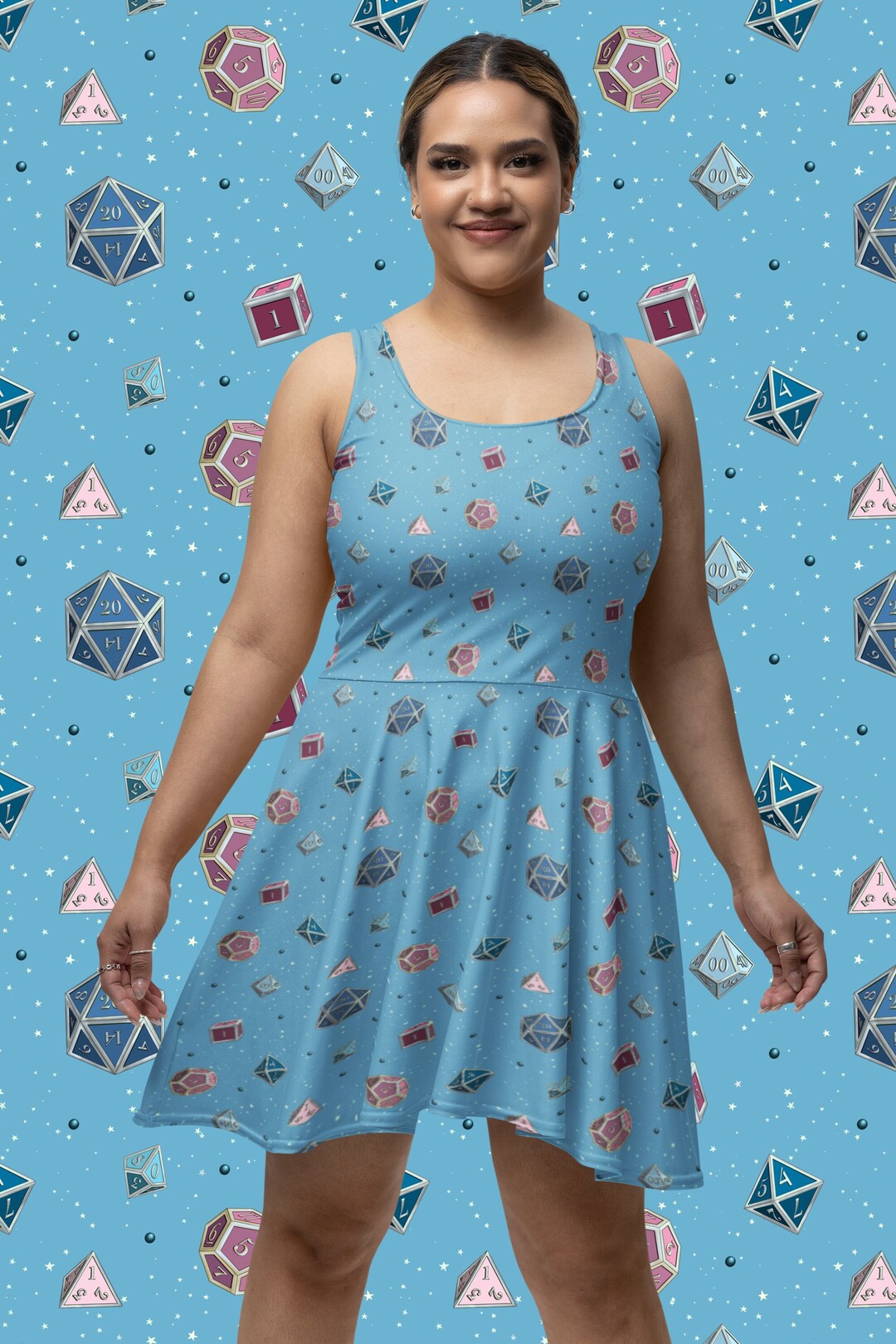 D20 Transgender Pride Dnd Dice Skater Dress, Dungeons and Dragons Geek ...
