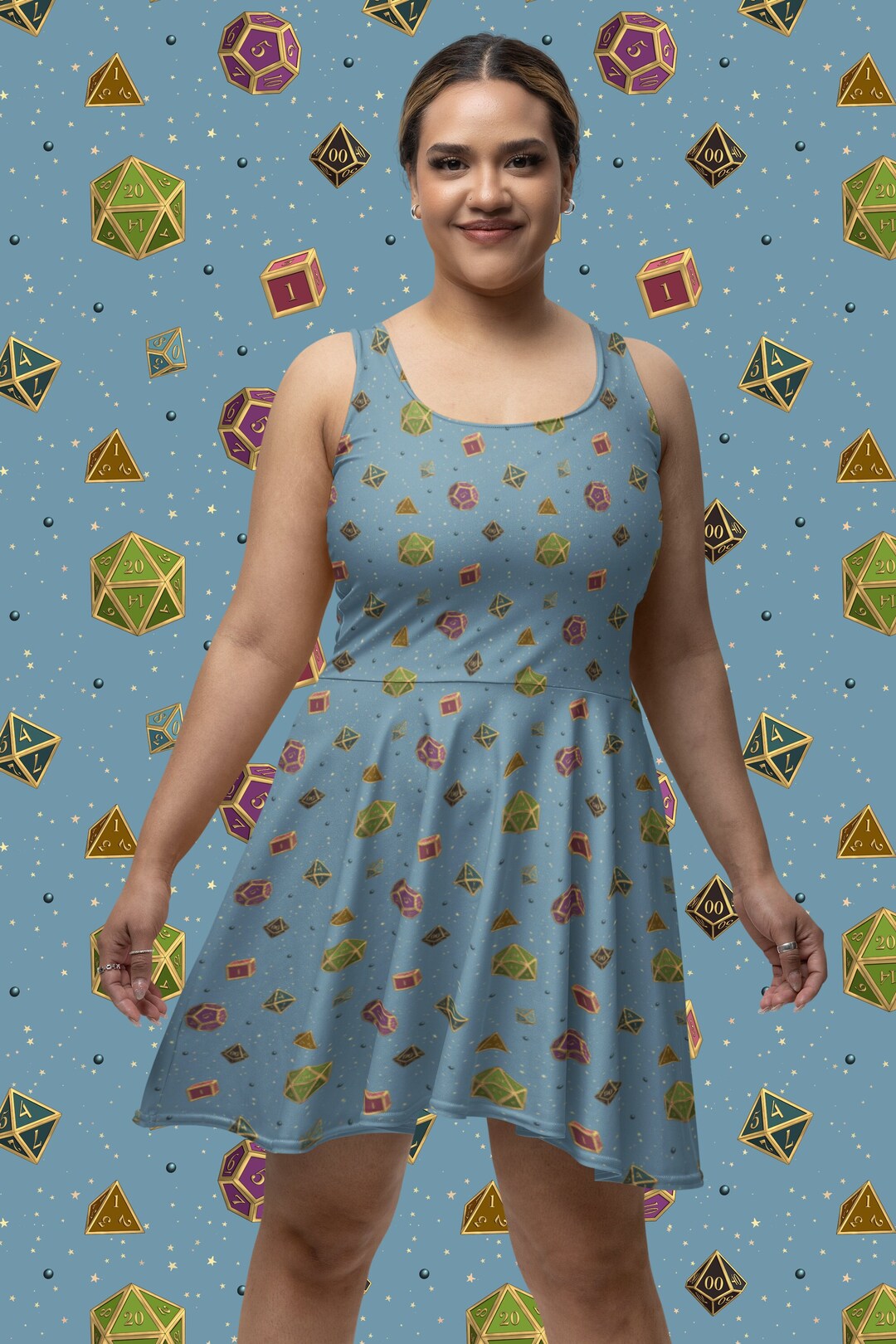 D20 Dnd Dice Skater Dress, Dungeons and Dragons Outfit, Gift for Nerd ...
