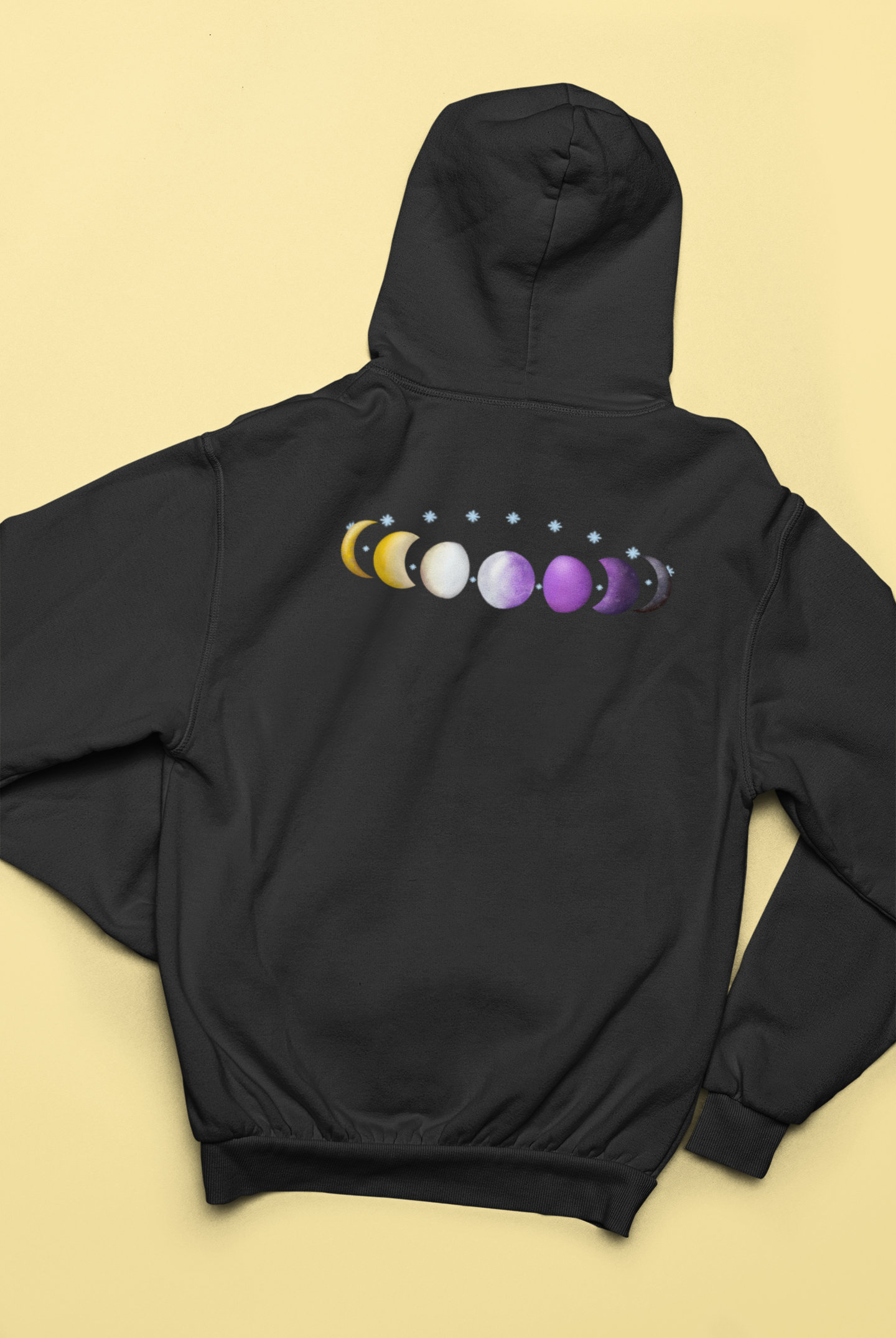 Not Just a Phase Nonbinary Pride Moon Phases Hoodie Pride Flag LGBTQ ...