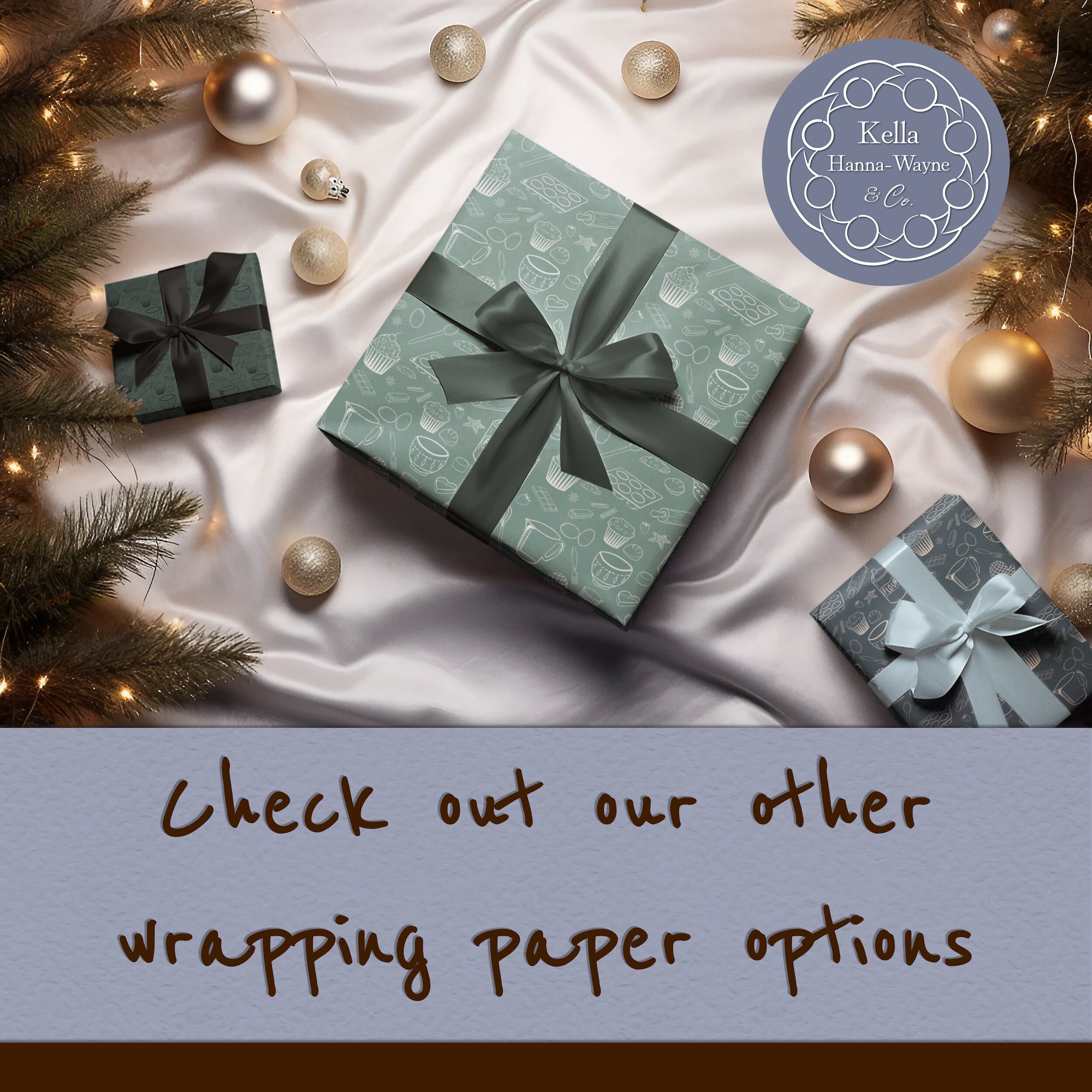 Colorful Baking Wrapping Paper, Baker Gift, Holiday Bakery Gift Wrap ...