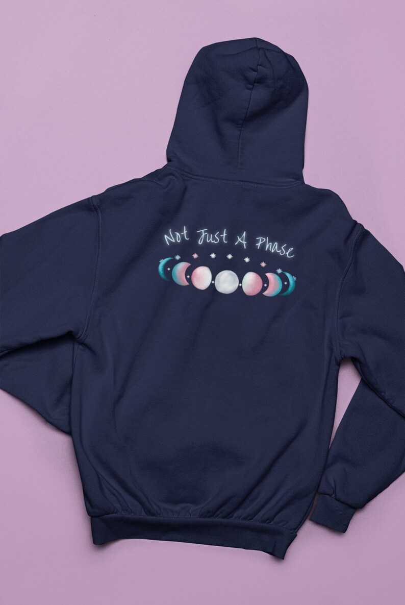 Not Just a Phase Transgender Pride Moon Phases Hoodie With Text - Pride ...