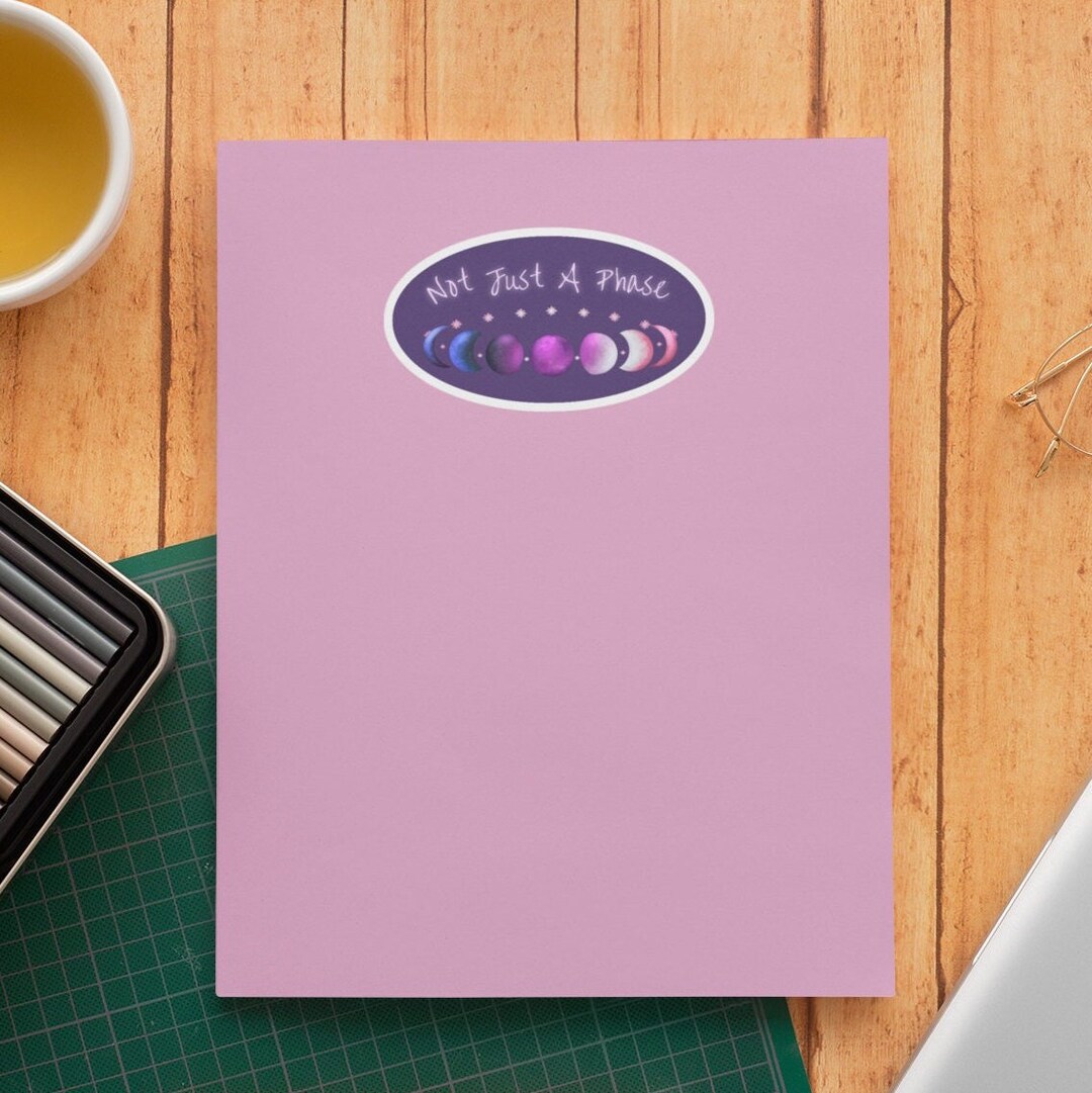 Not Just a Phase Genderfluid Pride Moon Phases Vinyl Sticker With Text ...