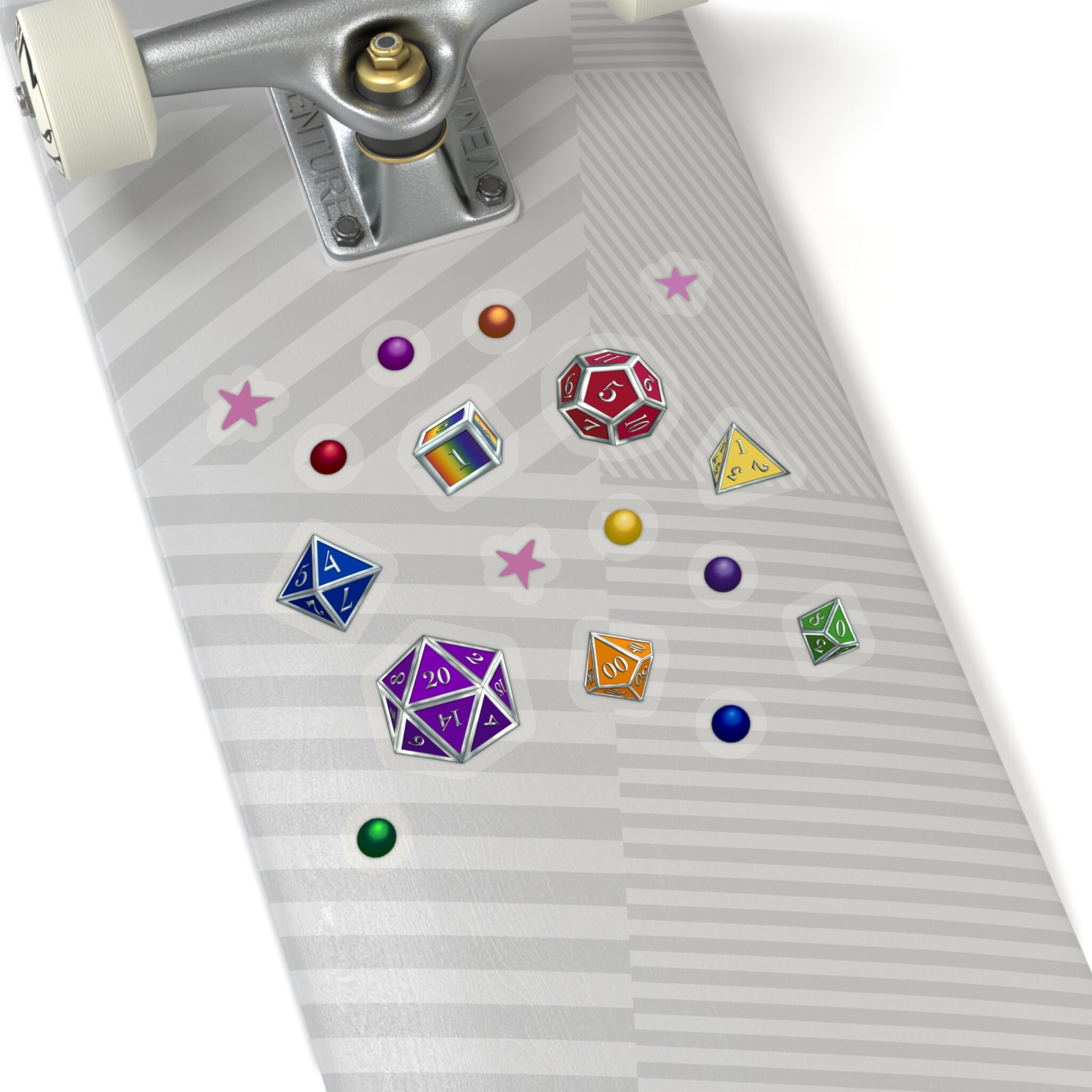 D20 LGBT Rainbow Pride Dnd Dice Sticker Sheet, Dungeons and Dragons ...