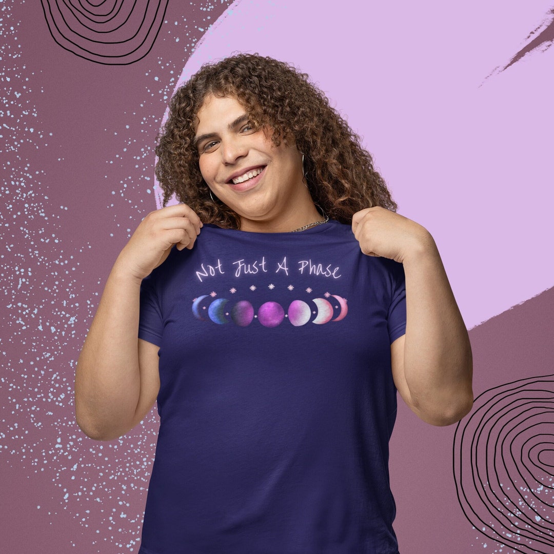 Not Just a Phase Genderfluid Pride Moon Phases Shirt (with Text), Pride ...