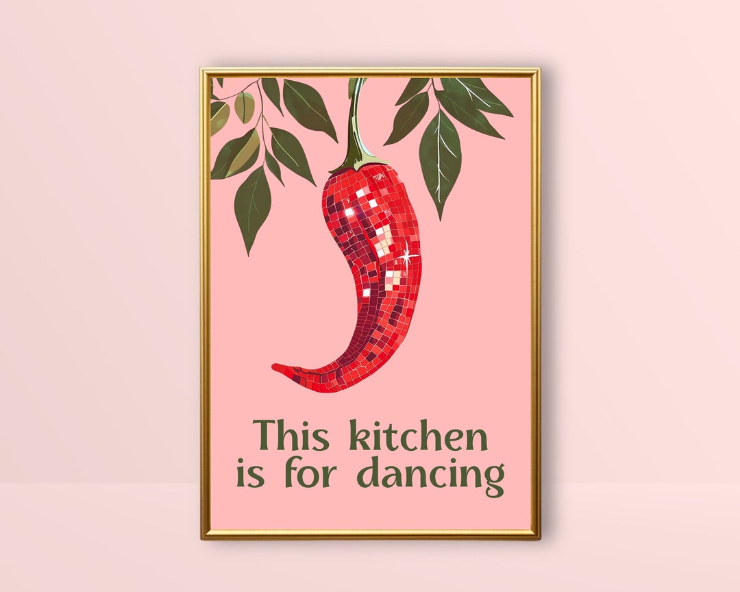 Chilli Disco Ball | Trendy Kitchen Decor, Retro Food Wall Art, Kitchen ...
