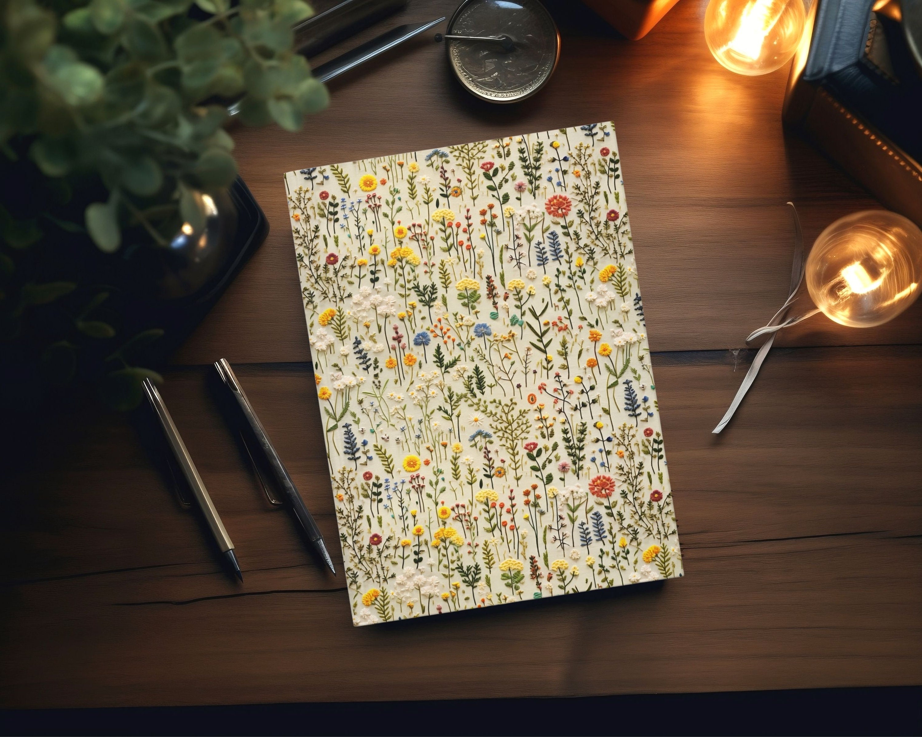 Delicate Wildflower Journal Cottagecore Pressed Dainty Flowers Pretty ...