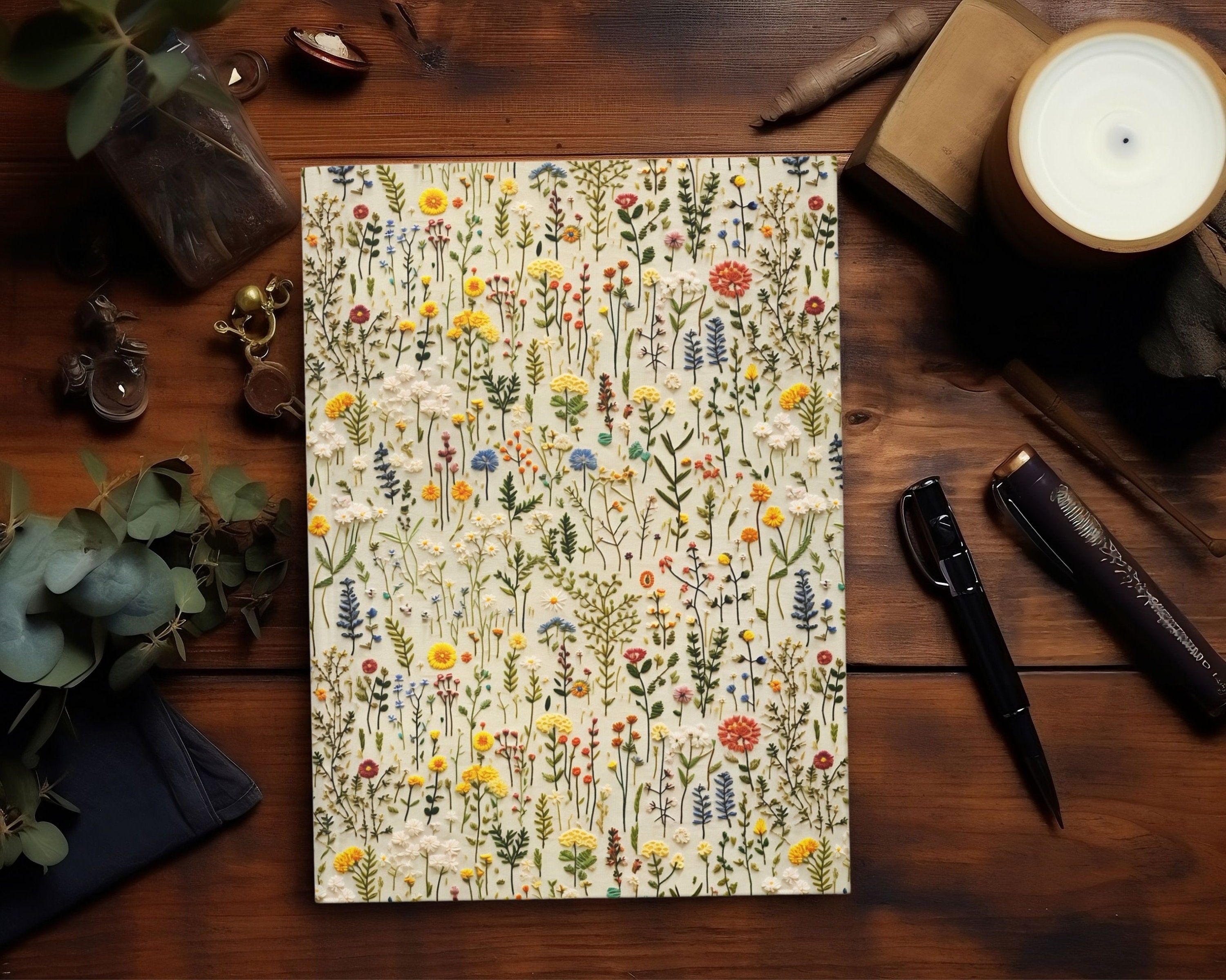 Delicate Wildflower Journal | Cottagecore Pressed Dainty Flowers Pretty ...