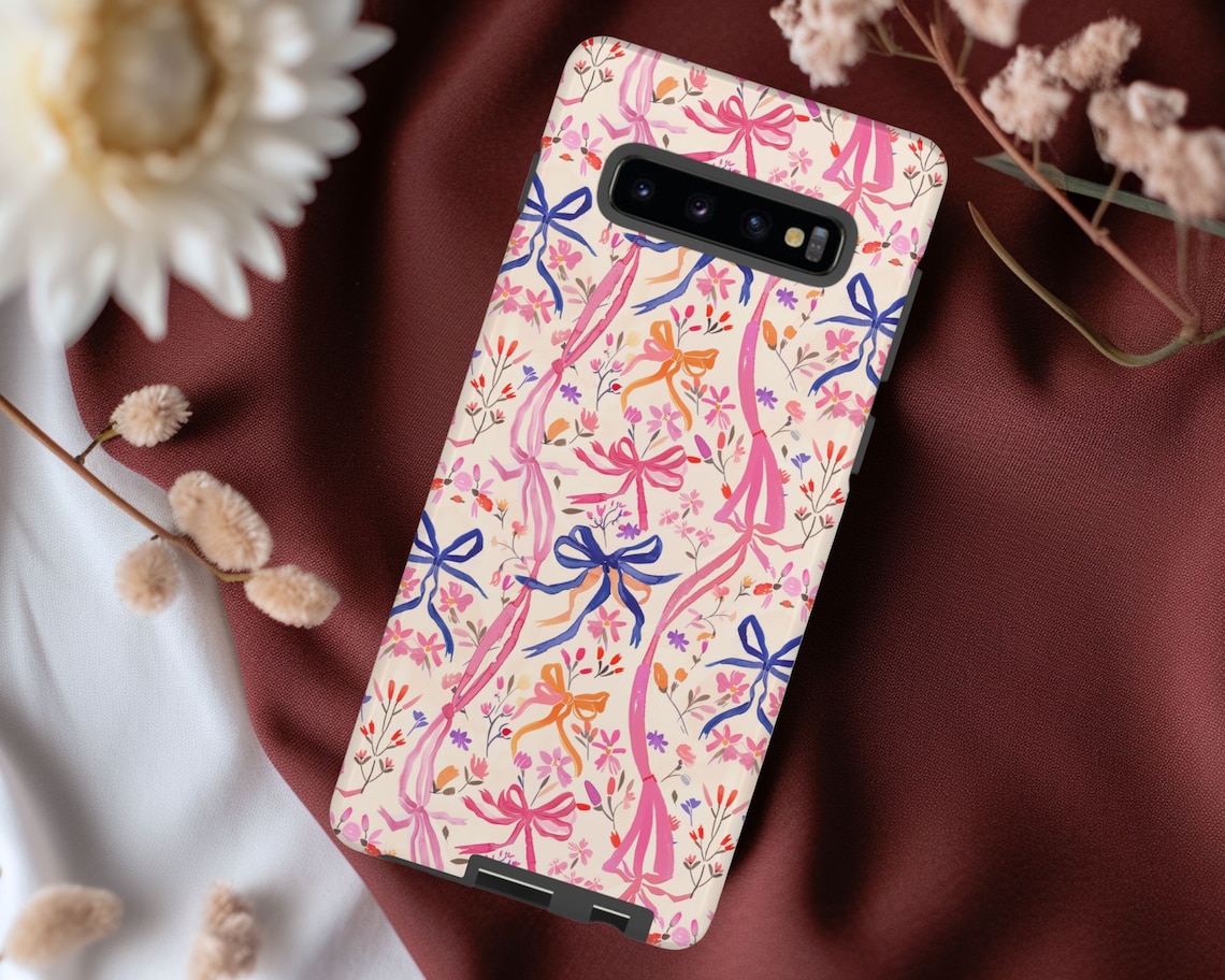 Whirly Bows Phone Case Pink Preppy Phonecase, Cute Floral Trendy ...