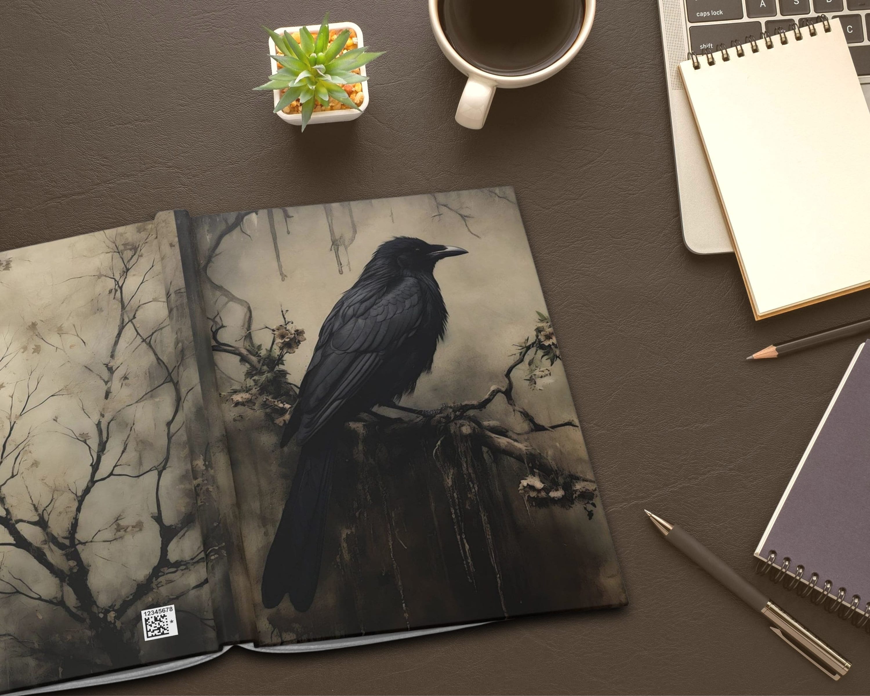 Gothic Raven Notebook Dark Academia Aesthetic Journal, Hardcover Matte ...