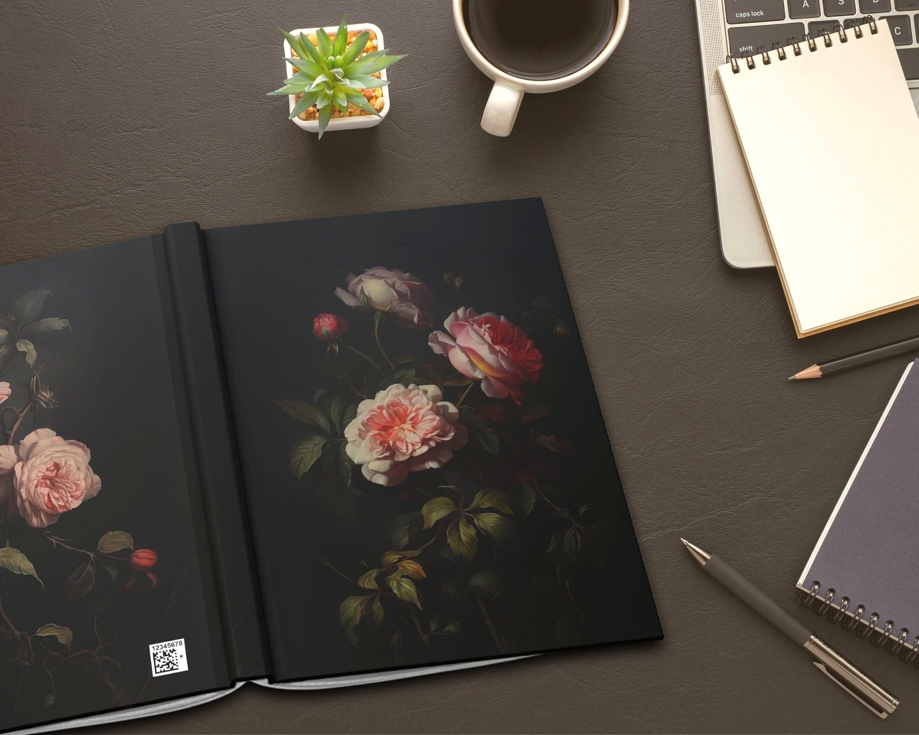 Dark Academia Rose Notebook Dark Aesthetic Floral Cottagecore Journal ...
