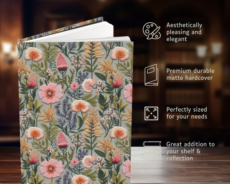 Enchanted Meadow Wildflower Journal | Flowers Pretty Notebook, Vintage Blue Green Cottagecore ...