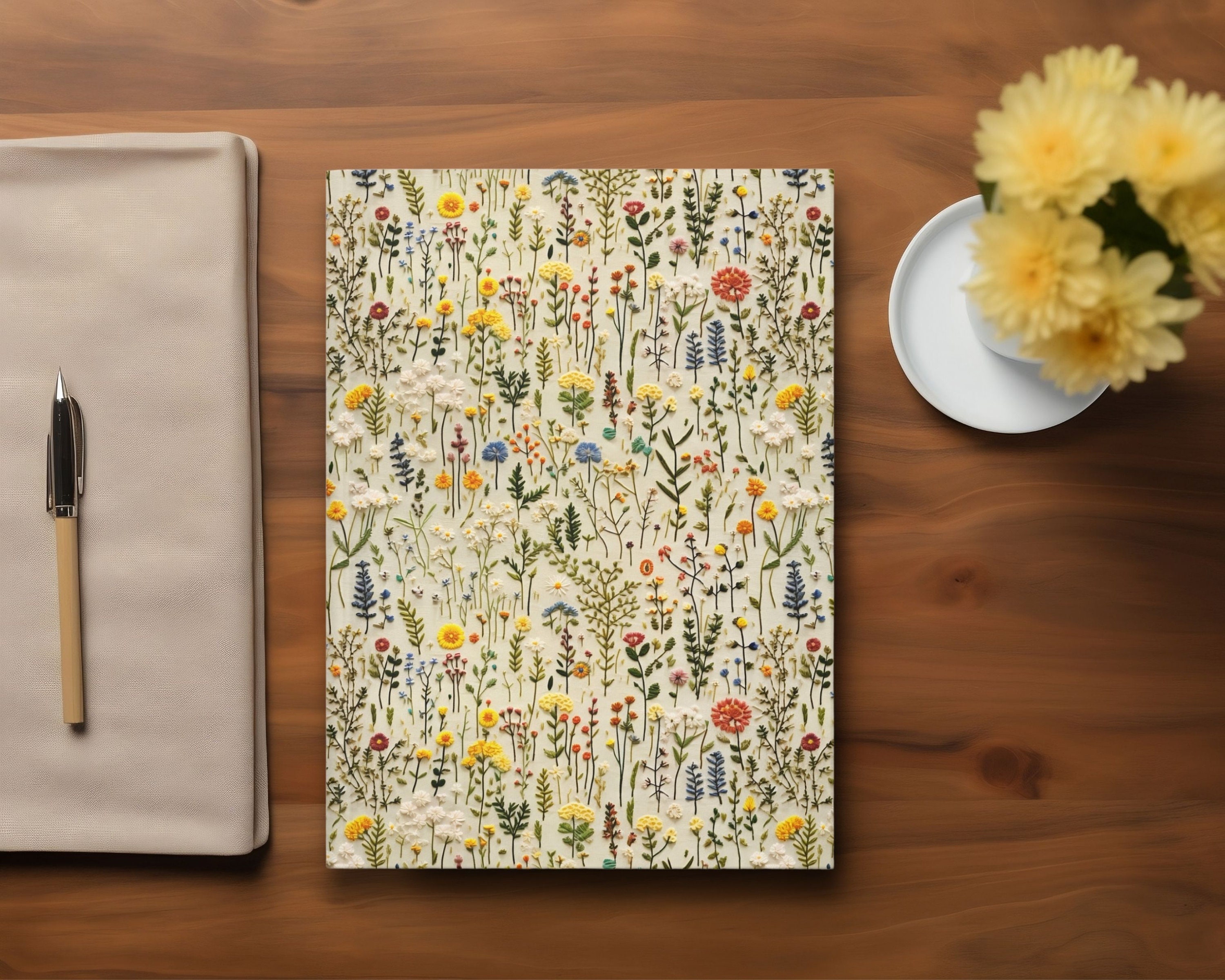 Delicate Wildflower Journal Cottagecore Pressed Dainty Flowers Pretty ...