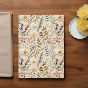 Boho Wildflower Journal | Cottagecore Beige Daisy Flowers Meadow Pretty ...