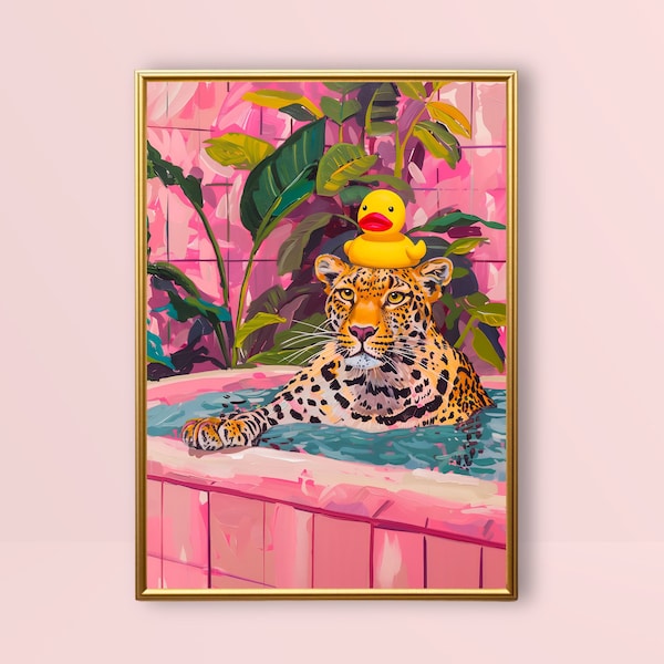 Pink Bathroom Prints Duck - Etsy