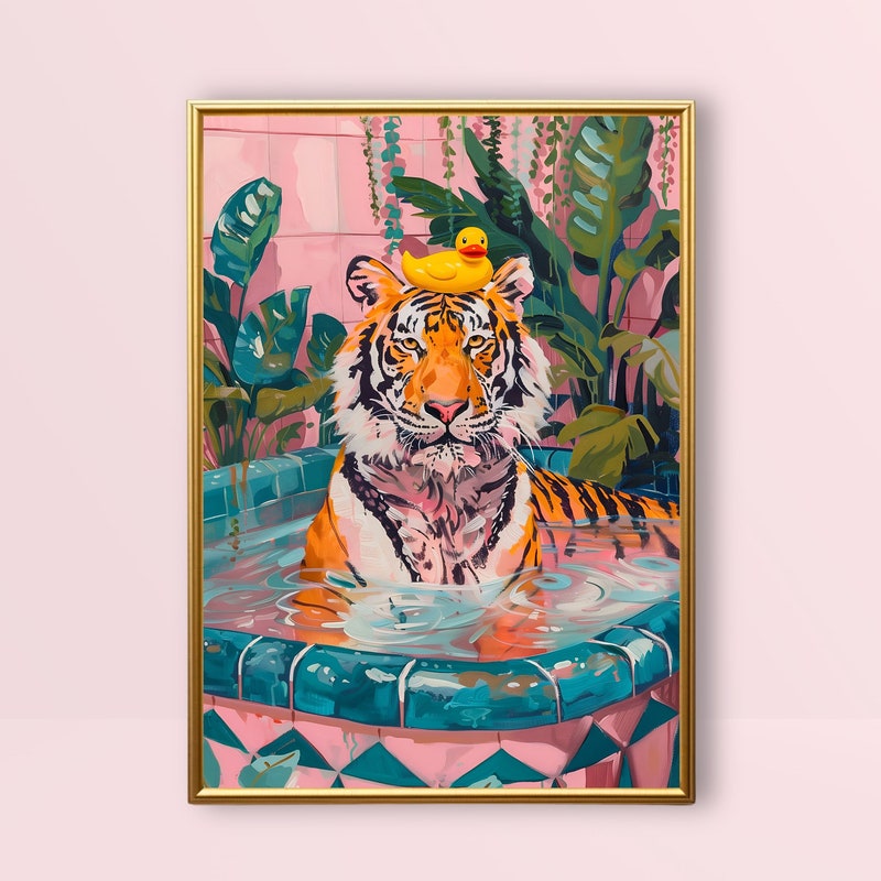 Tiger Colourful Print - Etsy