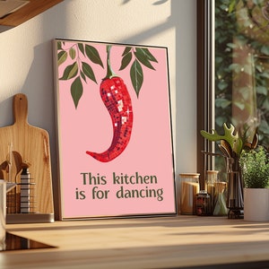 Chilli Disco Ball | Trendy Kitchen Decor, Retro Food Wall Art, Kitchen ...