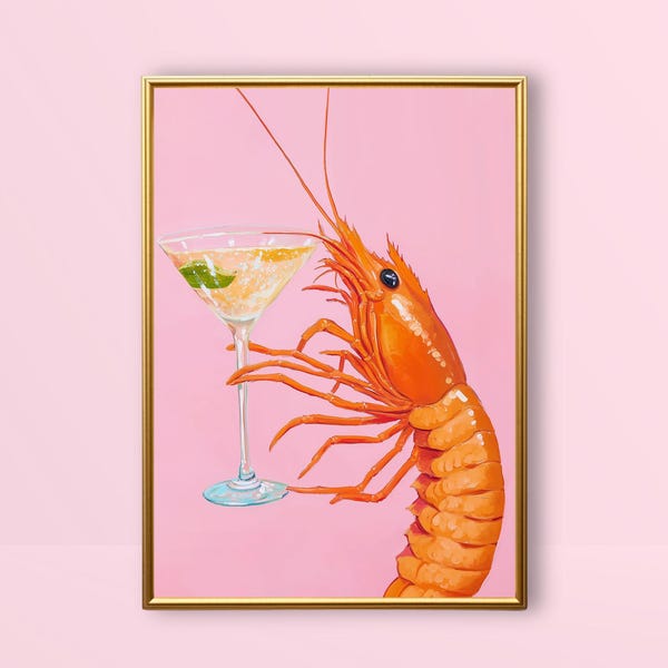 Shrimp Print - Etsy UK