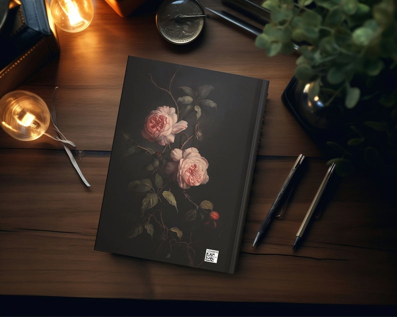 Dark Academia Rose Notebook Dark Aesthetic Floral Cottagecore Journal ...