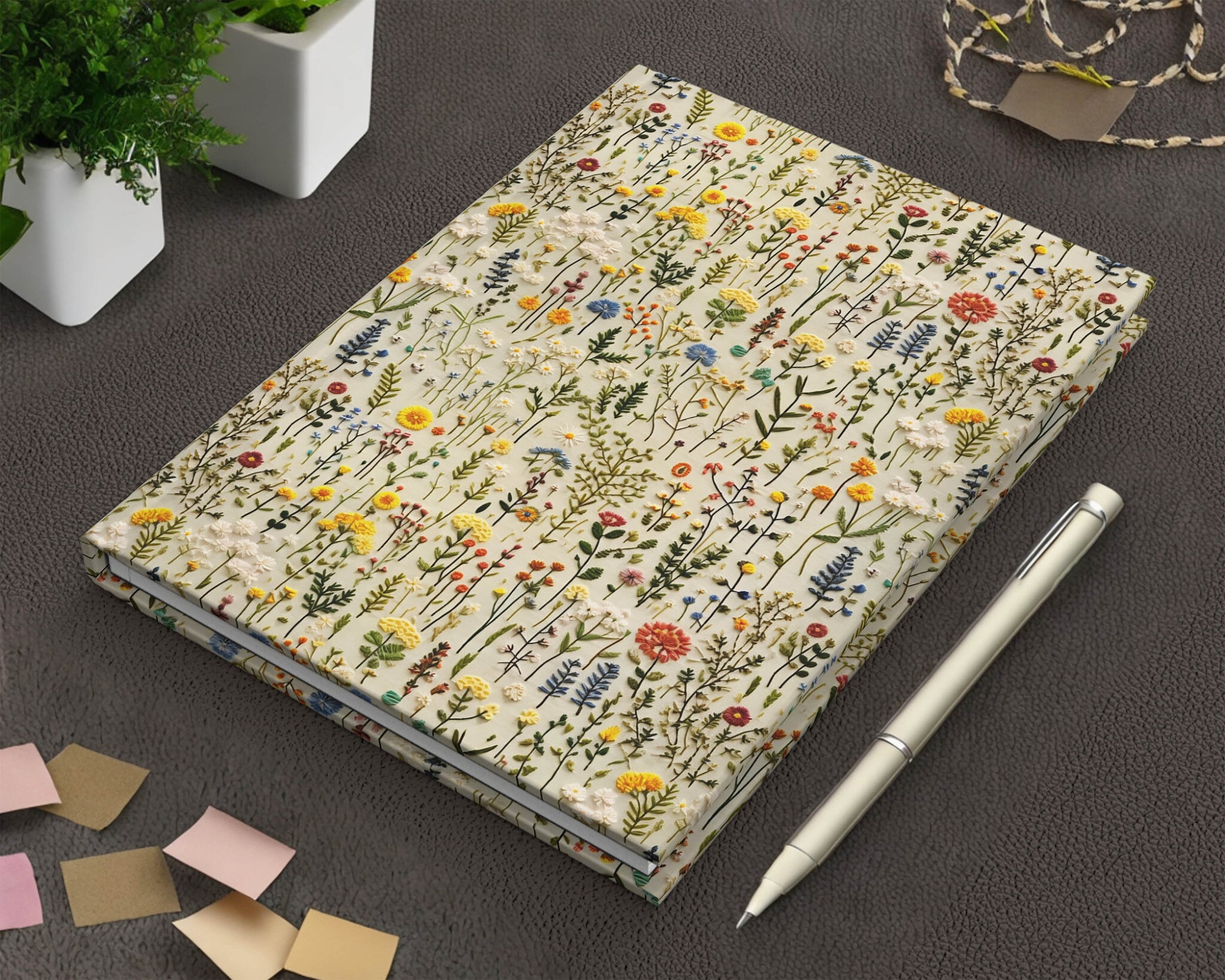 Delicate Wildflower Journal | Cottagecore Pressed Dainty Flowers Pretty ...